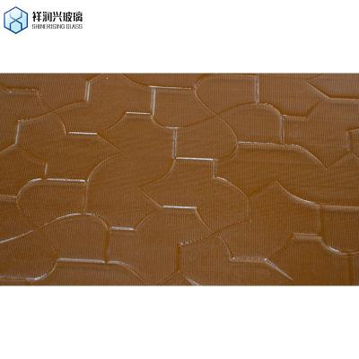 China Thickness 1 Way Glass Tinted Mirror Glass Brown Embossed Glass Rain Diamond Water Demand for sale