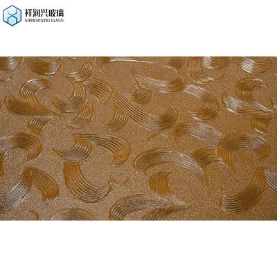 China 4-6mm Clear Colored Floral Pattern Glass for Shower Screen Window Kitchen Brown Embossed Glass for sale