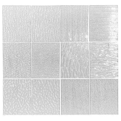 China Moru Fluted Spotswood Rainbow Cathedral Satinlite Oceanic Aqualite Textured Pattern Wired Glass for 5 for sale