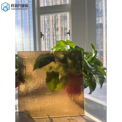 China Outdoors 4mm 5mm 6mm Bronze May Flower Figured Patterned Glass with Optional Size Single Roll for sale