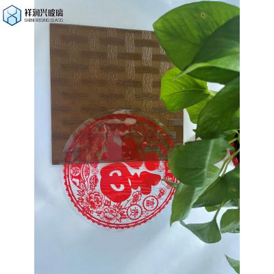 China 5mm 6mm 8mm Euro Bronze Moru Fluted Textured Reed Pattern Glass Tempered Wardrobe Door for sale