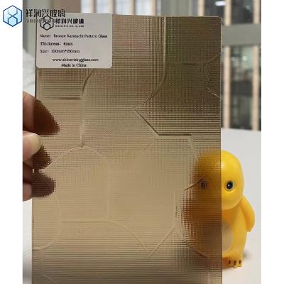 China Customization CE Certified Bronze Patterned Figured Glass Flora with Flora Pattern for sale