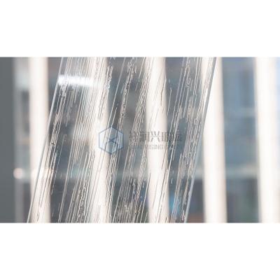 China Colorful Texture Carving Art Glass Wall Decorative with Flat Polished Edge and Layers for sale