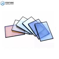 China Sound Proof Hollow Insulation Glass Units Warm Edge Spacer Tempered Blue for Building for sale