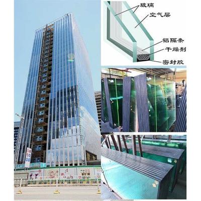 China Clear Flat Design Triple Double Insulated Glazing Glass for Skylight Curtain Wall Facade for sale