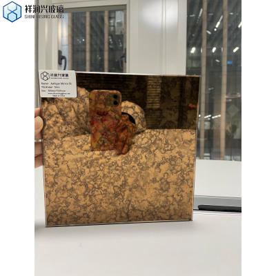 China Unique Design Golden Colorful Antique Mirror Glass Sheet Wall Decoration for Commercial for sale