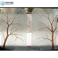 China 3-4mm Design Temperable Titanium Ice Flower Acid Etched Glass Standard GB15763.2-2005 for sale