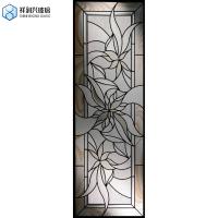 China Flat Tempered Acid Etched Glass Stained Decorative Glass Sheet Wall Art Frosted Glass for sale