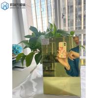 China 5mm Champagne Gold Rose Grey Colored Glass Mirror Tiles for Decorative Wall Float Glass for sale