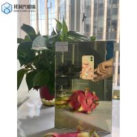 China 5mm Champagne Gold Rose Grey Colored Glass Mirror Tiles for Decorative Wall Float Glass for sale