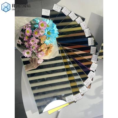 China Outdoors Colored Glass Large Size Blue Tinted Mirror Glass Sheet for Building Window for sale