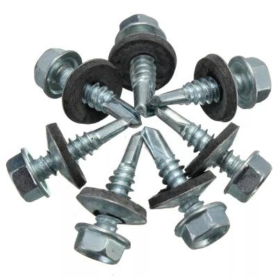 China DIN7504K Hex Head Self Drilling Screws with EPDM Washer ST4.8 Length 10-300mm for sale
