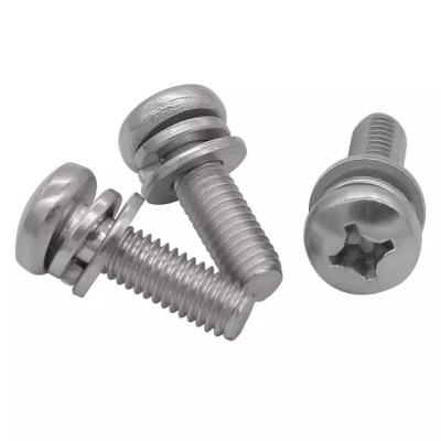 China Cross Recessed Pan Head Screws with Integrated Washers M2-M6 Stainless Steel for sale