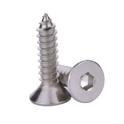 China CSK Head Hex Slot Self Tapping Screws Carbon Steel Stainless Steel ST1.7-6.3mm for sale