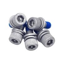 China Cylindrical head with hex anti-theft slot glue patched SEM screws for sale
