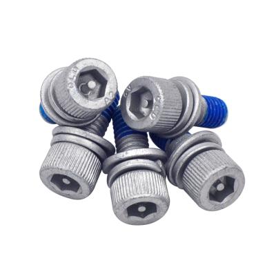 China Cylindrical head with hex anti-theft slot glue patched SEM screws for sale