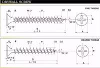 China DIN18182 Black Phosphated Gypsum Drywall Screws Hardened Carbon Steel 3.5x25mm for sale