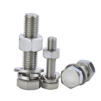 China DIN Standard Hex Bolt with Spring Washer and Nut M10x30 High Tensile Steel for sale