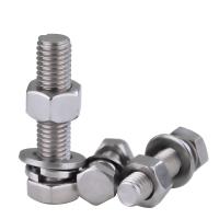 China DIN Standard Hex Bolt with Spring Washer and Nut M10x30 High Tensile Steel for sale