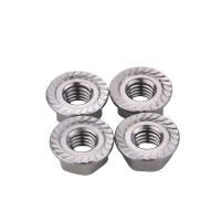 China DIN6923 Hexagon Nut With Toothed Anti-skid Flange for sale