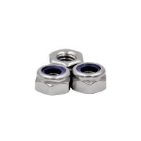 China DIN985 Hex Nylon Lock Nuts M6 M8 M10 M12 Carbon Steel Zinc Plated for sale