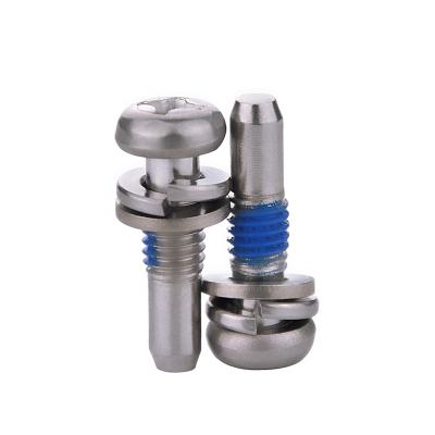 China Pan Head Half Threaded Glue Patched SEM Screws M6 x 20mm Zinc Plated for sale