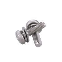 China Pan head cross slot attached washers combination screws for sale