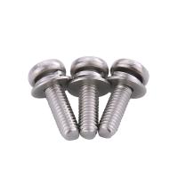 China Pan head cross slot attached washers combination screws for sale
