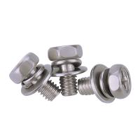 China External Hexagonal Head Cross Slot Washer Attached Combination Screws M6 x 20mm for sale