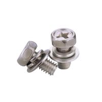 China External Hexagonal Head Cross Slot Washer Attached Combination Screws M6 x 20mm for sale