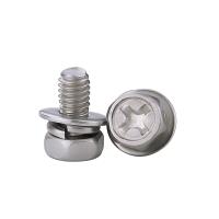 China External Hexagonal Head Cross Slot Washer Attached Combination Screws M6 x 20mm for sale