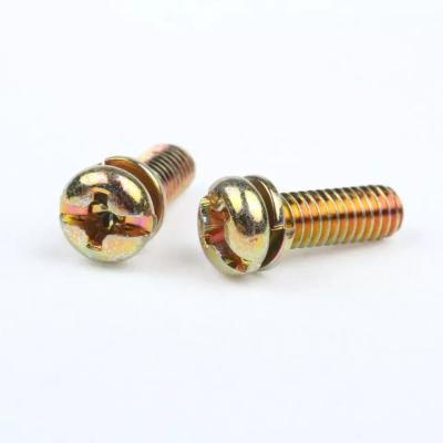 China Cross Recessed pan head screws and single coil spring lock washer assemblies for sale
