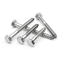 China DIN571 Hex Head Self Tapping Screws 6.3mm x 50mm Carbon Steel Zinc Plated for sale