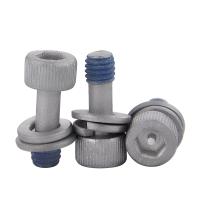 China Cylindrical head with hex anti-theft slot glue patched SEM screws for sale