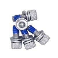 China Cylindrical head with hex anti-theft slot glue patched SEM screws for sale
