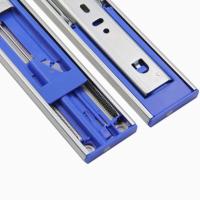 China Stainless Steel Drawer Slideway 45mm Width 35-45kg Load Capacity Three Knots Steel Ball Type for sale