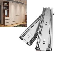 China Stainless Steel Drawer Slideway 45mm Width 35-45kg Load Capacity Three Knots Steel Ball Type for sale
