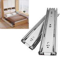 China Stainless Steel Drawer Slideway 45mm Width 35-45kg Load Capacity Three Knots Steel Ball Type for sale