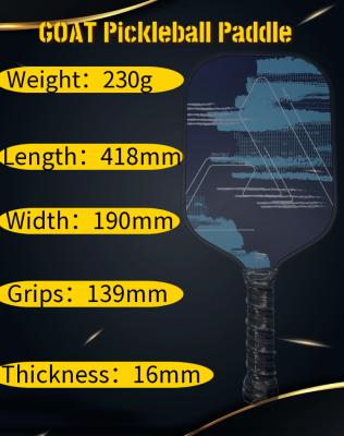 China Carbon Fiber 360 Deg Unibody Design Thermoformed Head To Handle Graphite Pickleball Paddle for Precision for sale