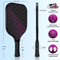 China Fiberglass Core Pickleball Training Paddle Black Pickleball Paddle 16mm for sale