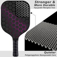 China Fiberglass Core Pickleball Training Paddle Black Pickleball Paddle 16mm for sale