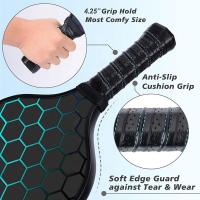 China Fiberglass Core Pickleball Training Paddle Black Pickleball Paddle 16mm for sale