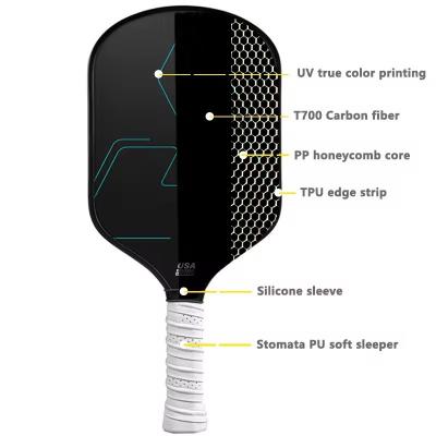 China Graphite T700 Carbon Fiber Pickleball Paddle Meets USAPA Standard with 16mm Thickness for sale