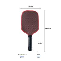 China Graphite Kevlar Core Pickleball Paddle 16mm Red Paddle Ball Rackets With Hot Press End for sale