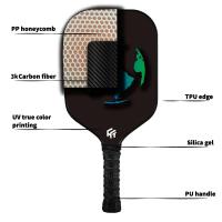 China 16mm Thick PP Honeycomb Core Carbon Fiber Pickleball Racket with Weight of 230g±10g for sale