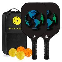 China USAPA Approved Carbon Fiber Pickleball Paddle Set 3k Hot Pressed 415*190*16mm for sale
