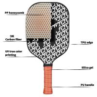 China Lightweight Carbon Fiber Pickleball Racket with Thermoformed Design and 230g±10g Weight for sale