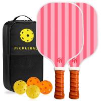 China Ergonomic Fiberglass Pickleball Paddles Pink Pickleball Racket Set OEM ODM for sale