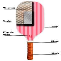China Ergonomic Fiberglass Pickleball Paddles Pink Pickleball Racket Set OEM ODM for sale