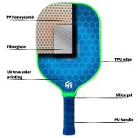 China Light Glass Carbon Fiber Pickleball Racket Set 2 Rackets 4 Balls USAPA PP Honeycomb Core for sale